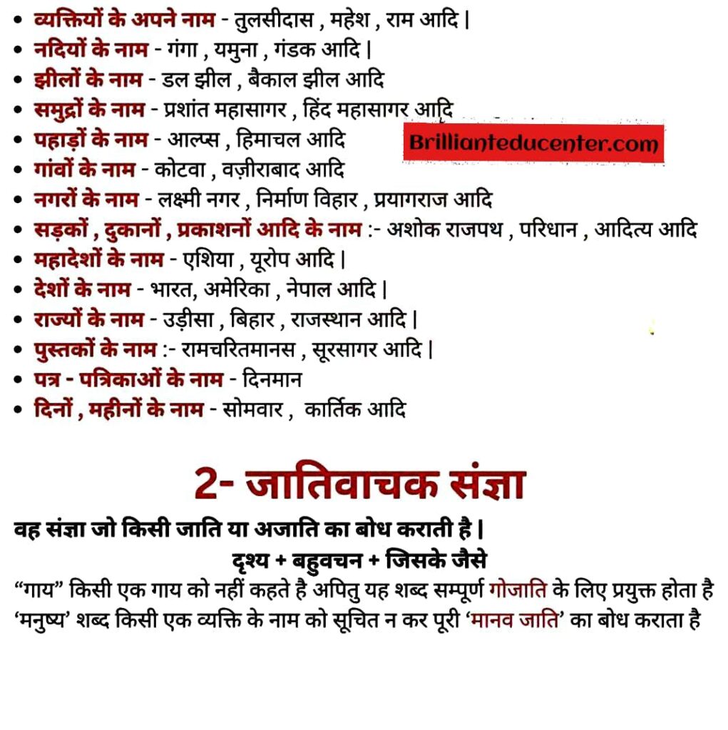 Noun in Hindi: Definition, Types and Examples - Brilliant Education Center